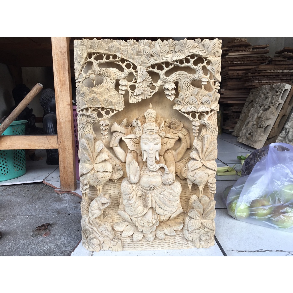 Jual Ukiran Kayu Bali Hiasan Dinding Patung Buatan Tangan Ukuran 50 x ...