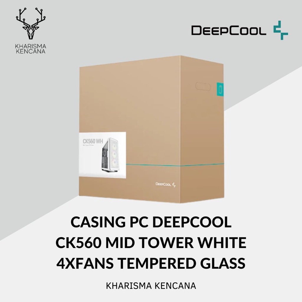 Jual CASING PC DEEPCOOL CK560 MID TOWER WHITE 4XFANS TEMPERED GLASS ...