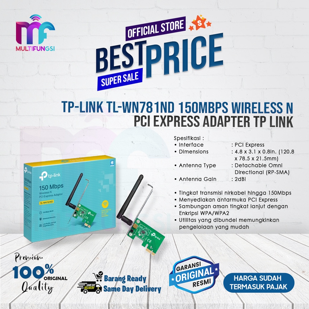 Jual TP-Link TL-WN781ND 150Mbps Wireless N PCI Express Adapter TP LINK ...