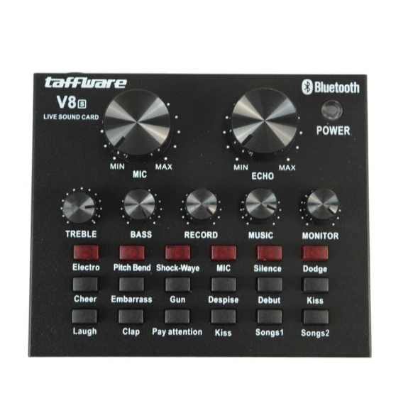 Jual Sound Card Taffstudio Bluetooth Audio Usb External Soundcard Broadcast Mic V8S | Shopee ...