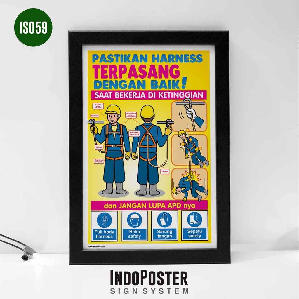 Jual Poster K3 Keselamatan Kerja Safety Pastikan Full Body Harness ...