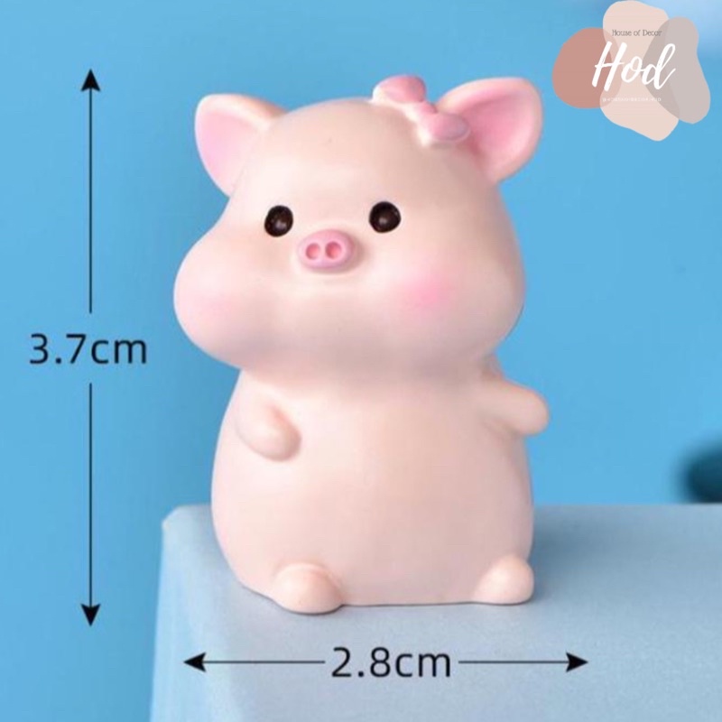 Jual Ornamen Babi Topper Pig Chubby Hiasan Animal Resin Hiasan Miniatur ...