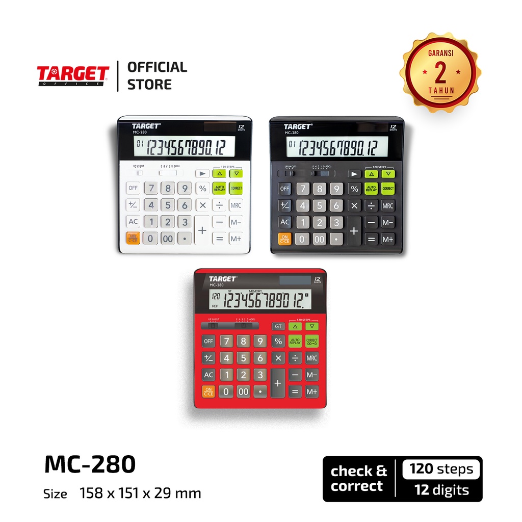 Jual Target MC-280 - Desktop Calculator - 12 digit | Shopee Indonesia