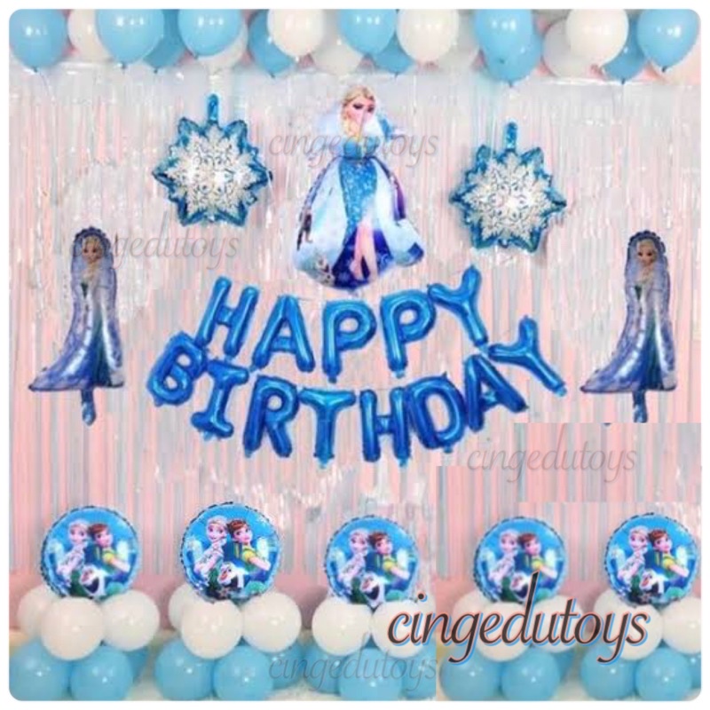 Jual Paket balon happy birthday set ulang tahun tema frozen F17 ...