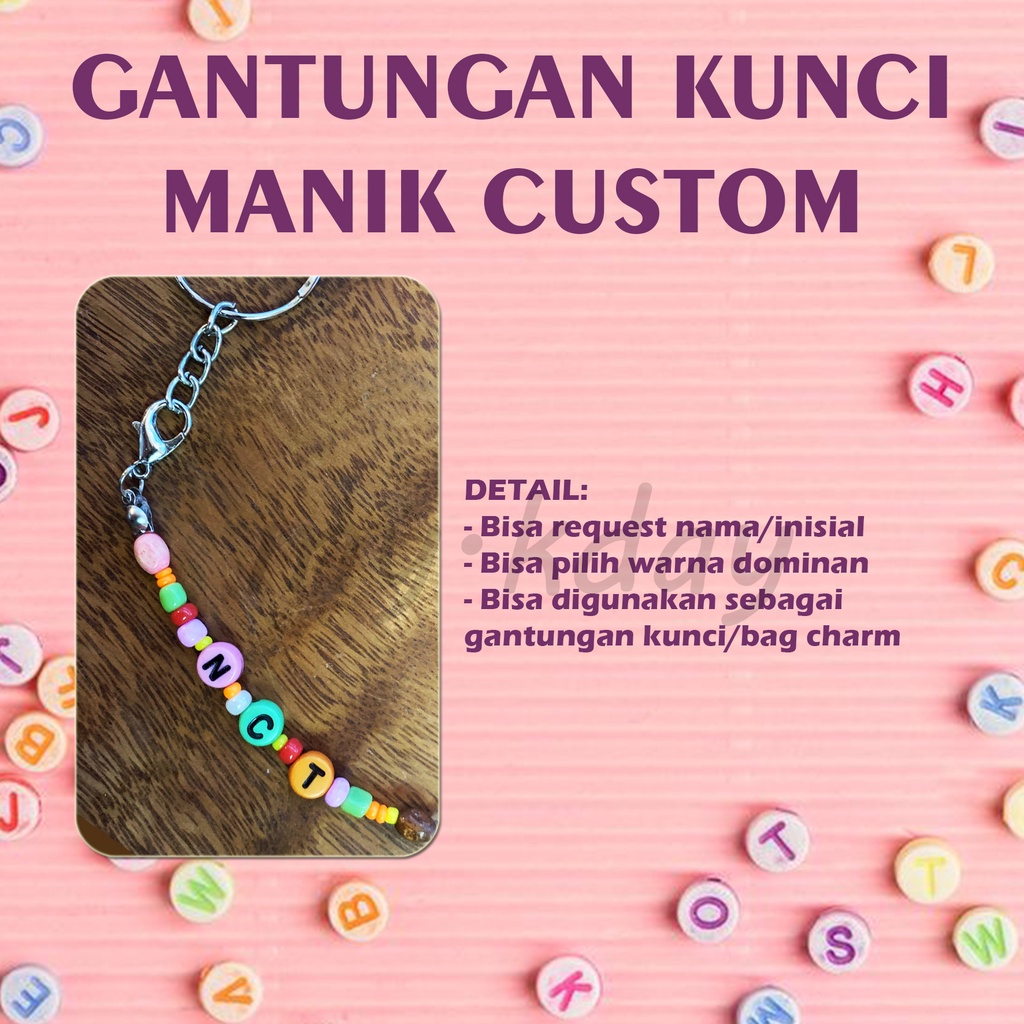 Jual Gantungan Kunci Custom Keychain Manik Beads Bag Charm | Shopee ...