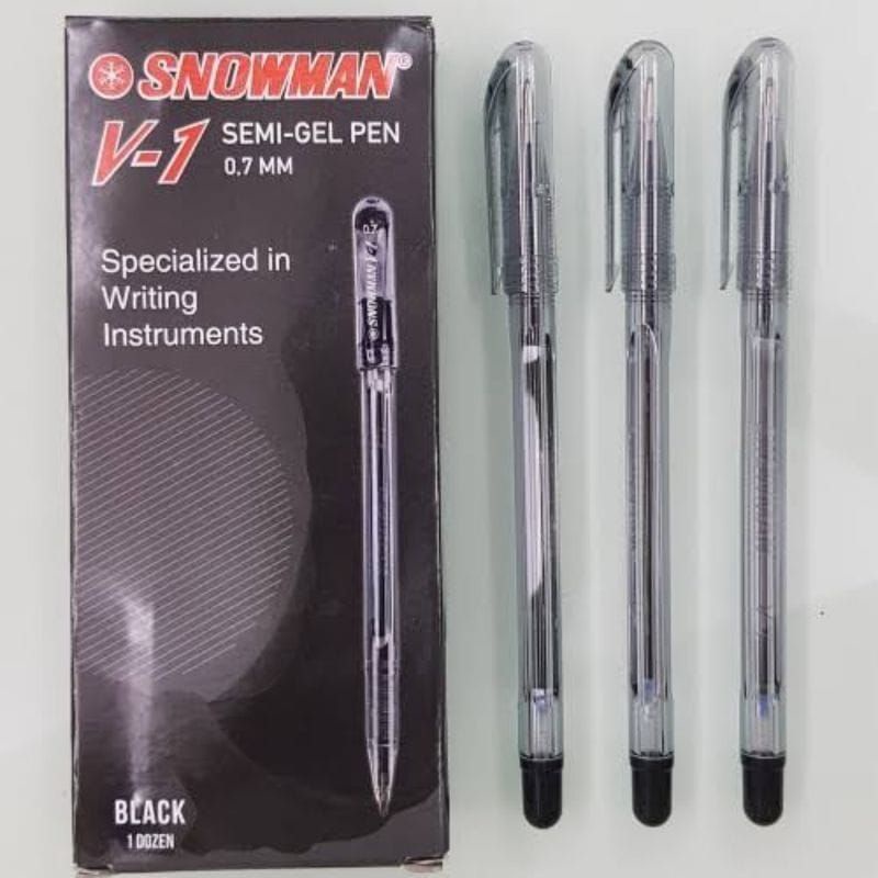 Jual [BOX ISI 12] PULPEN SNOWMAN V-1 SEMI GEL PEN 0.7 MM / SNOWMAN V1 / BALLPOINT / BOLPEN ...