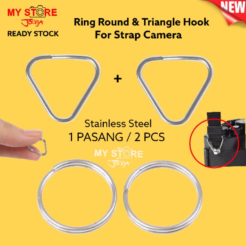 Jual 2pcs Ring Triangle & Round Strap Camera Ring Segitiga Strap Tali ...