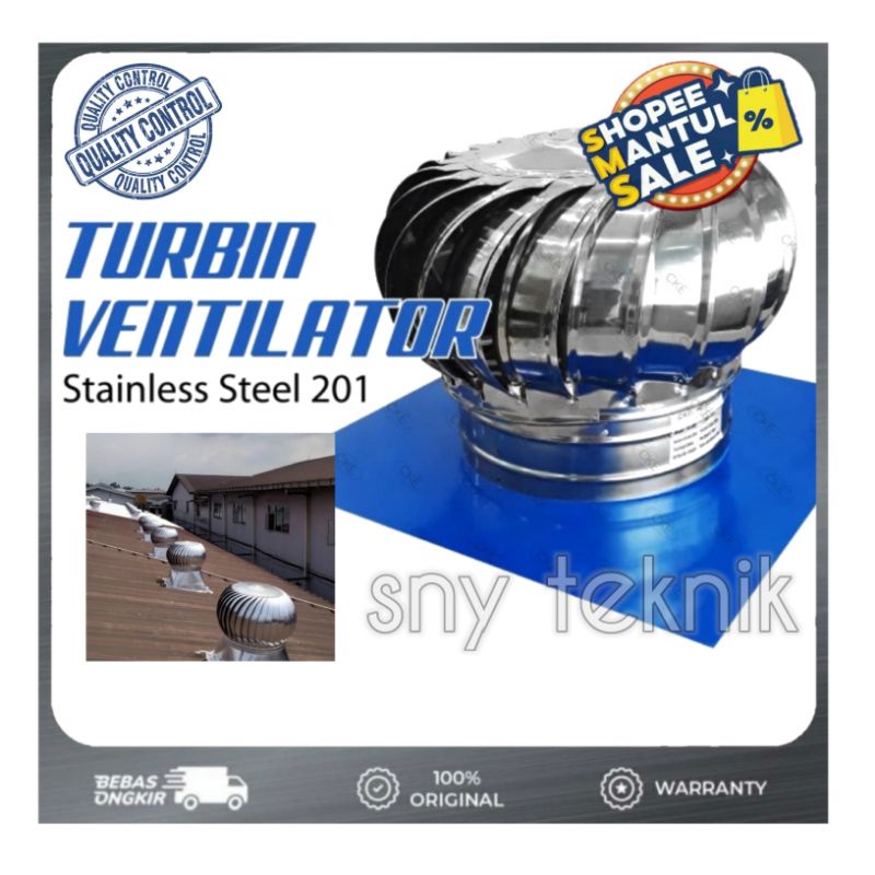 Jual Turbin Ventilator 26" Inch - Ventilasi Atap Rumah Pabrik Resto ...