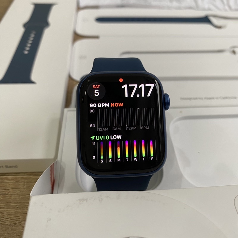 Jual iBox Apple Watch Series 7 45mm Blue May 2023 Fullset Original Iwatch i watch | Shopee Indonesia