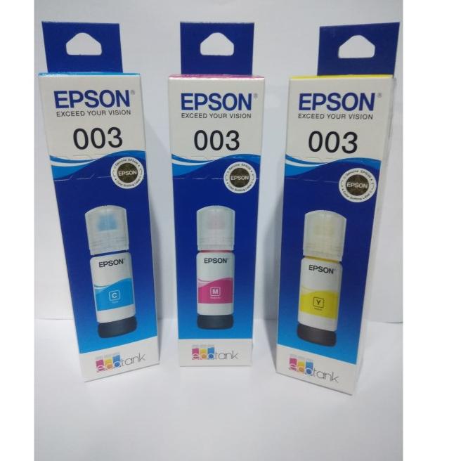 Jual Tinta Epson 003 , cyan , magenta ,yellow - Biru | Shopee Indonesia