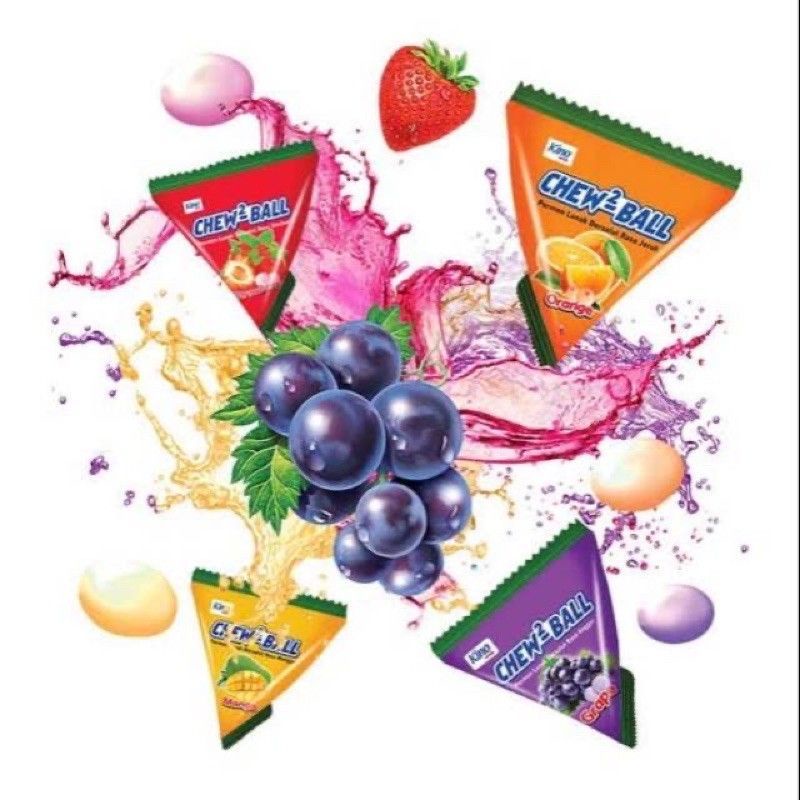 Jual chew chew ball candy permen lunak rasa buah isi 10pc | Shopee ...