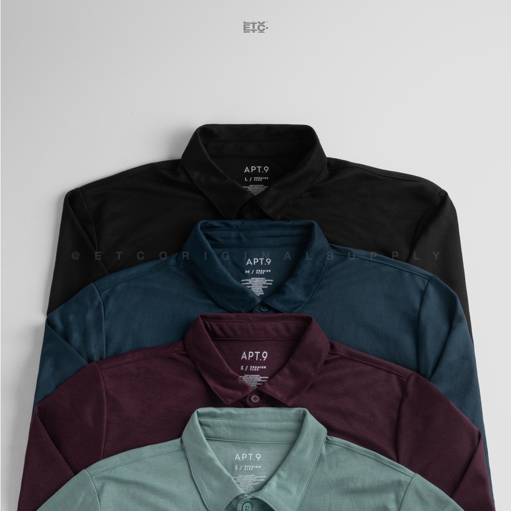 Jual APT.9 Premier Flex Longsleeve Polo Shirt (Size S - Size 2XL ...