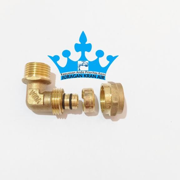 Jual Keni Drat Luar Knee L 1/2 inch Kuningan Sambungan Pipa Air Panas ...
