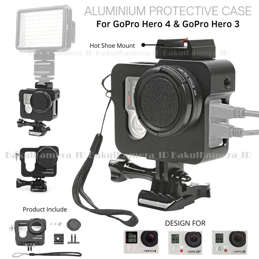 Jual Protective Aluminium Case for GoPro Hero 3 / 4 Action Camera ...