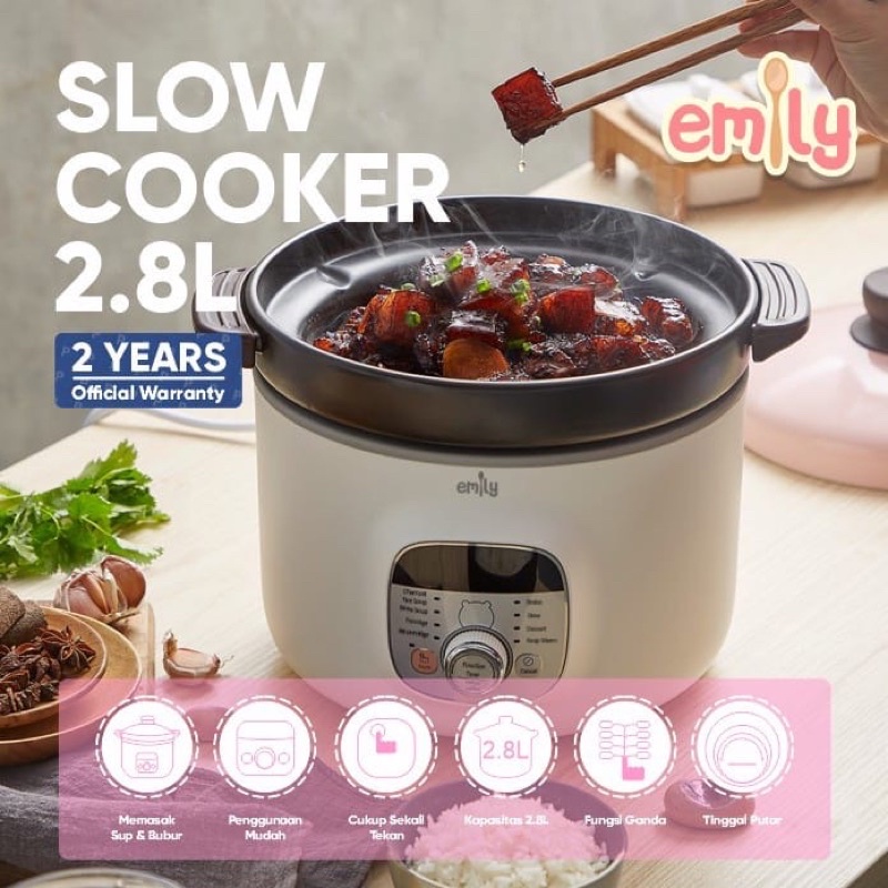 Jual Emily Slow Cooker 2,8 L 2,8 Liter Tanah Liat Alat Memasak Mpasi ...