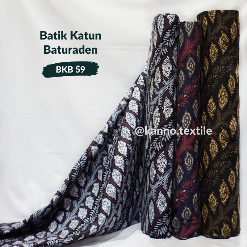 Jual Kain Batik Katun Primisima Batu Raden BKB59 Motif Mega Mendung Warna Biru/Marun/Cream ...