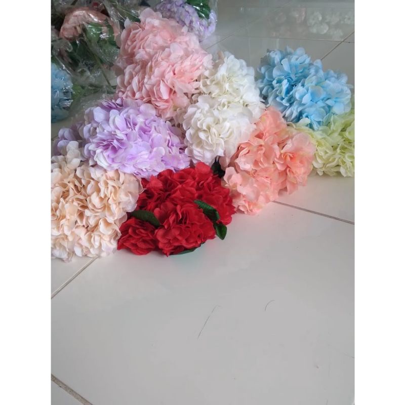 Jual 1 tangkai cabang 5 Bunga hortensia palsu. Ready stock. Bunga ...