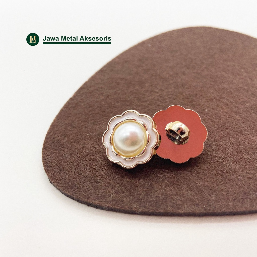 Jual Jawa Plastic Button Kancing Motif Mutiara Bentuk Bunga 18 mm 21 mm ...