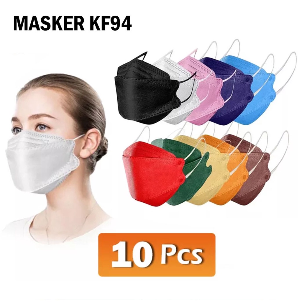 Jual [ ISI 10 PCS ] MASKER KF94 MODEL KOREA 4 PLY PREMIUM MASK KF 94 ...