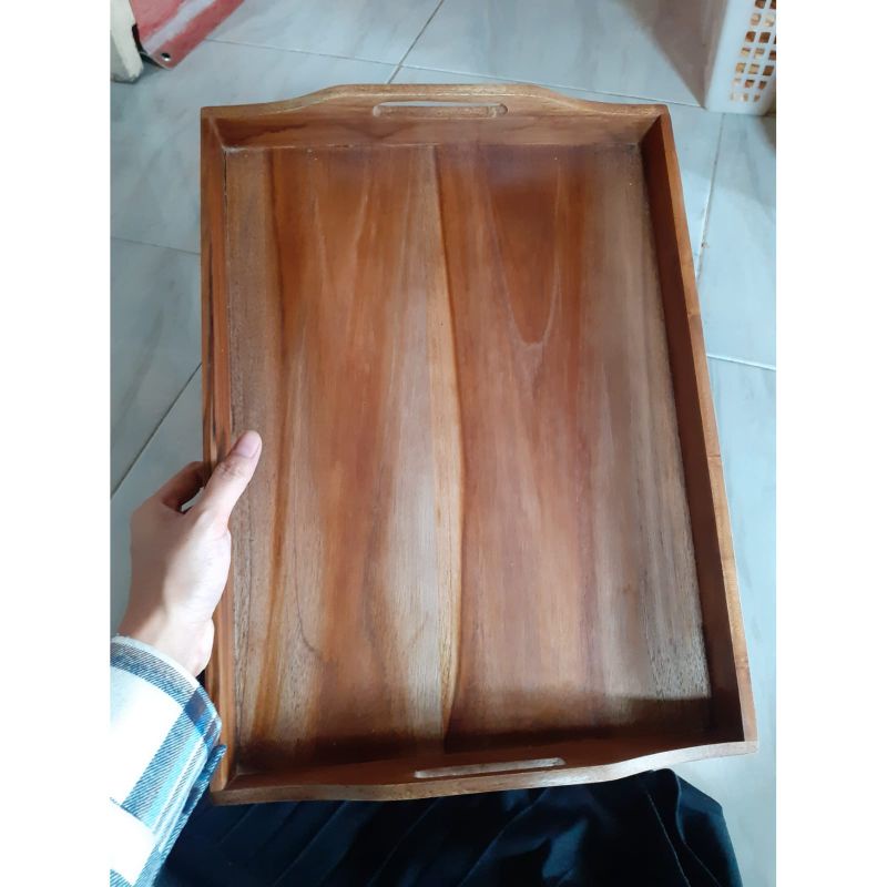 Jual Baki Kayu Jati/Nampan Kayu Jati Jumbo 30x40x4cm | Shopee Indonesia