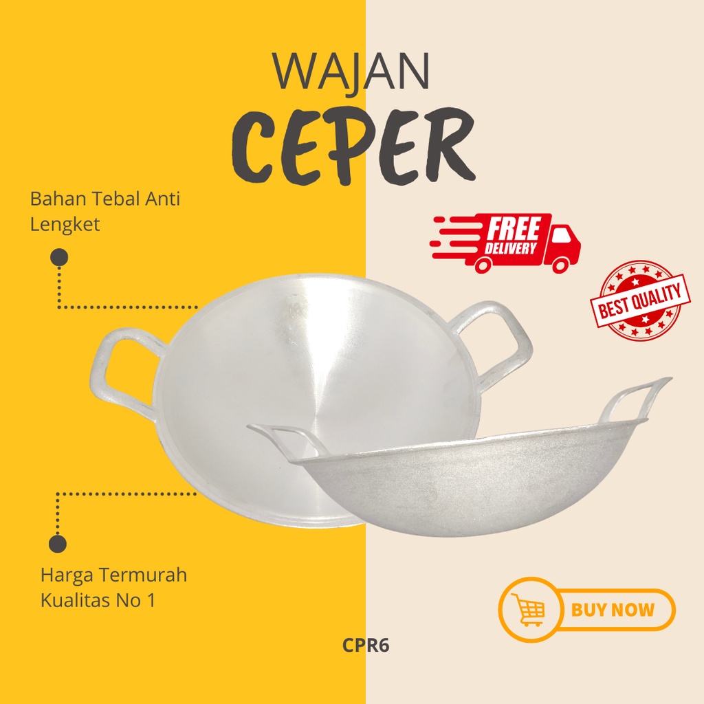 Jual cprA6 - Wajan Kuali Penggorengan ceper Polos No.10,11,12 Termurah ...