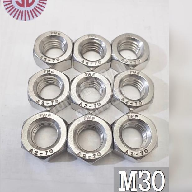 Jual M30 Mur Stainless Steel SUS 304 Nut Only 30mm Anti Karat | Shopee Indonesia