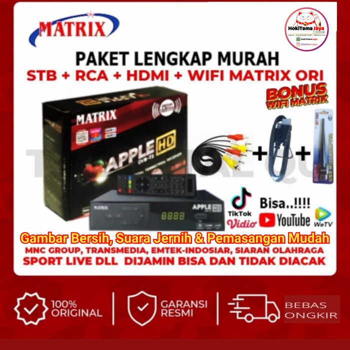 Jual SET TOP BOX TV DIGITAL MATRIX APPLE DVB T2 New bisa youtube STB ...