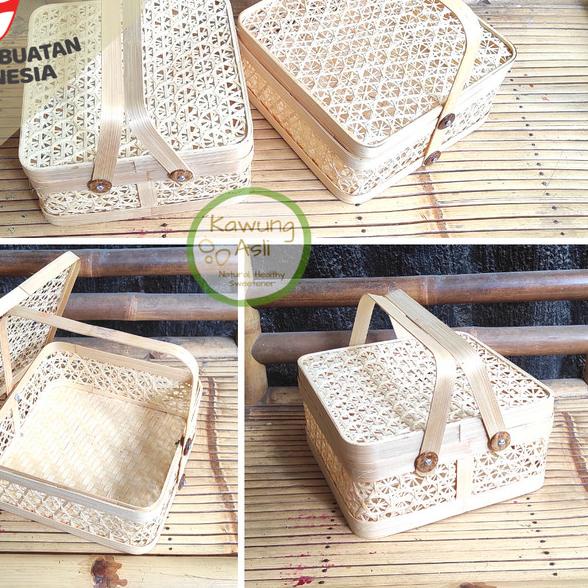 Jual Keranjang Rantang Hampers Anyaman Bambu Kotak Hantaran Pernikahan - Mata Itik | Shopee ...