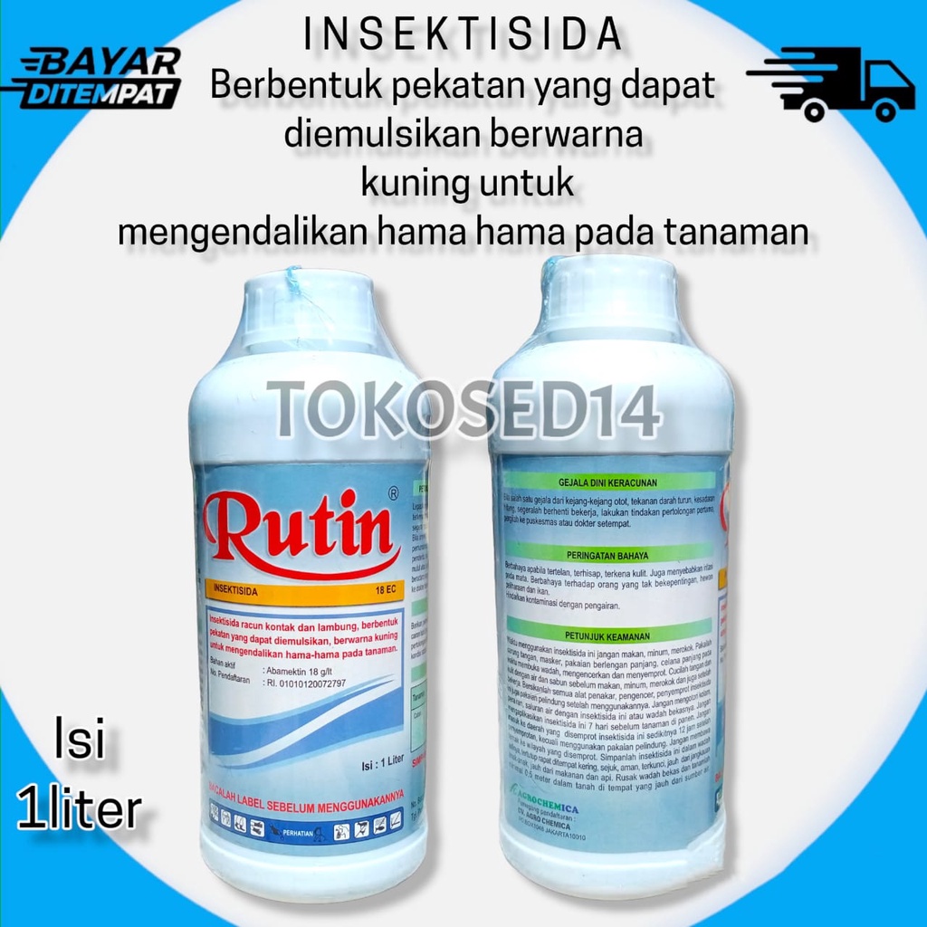 Jual INSEKTISIDA RUTIN 18 EC 1 LITER PENGENDALI KUTU DAUN dan trip ...