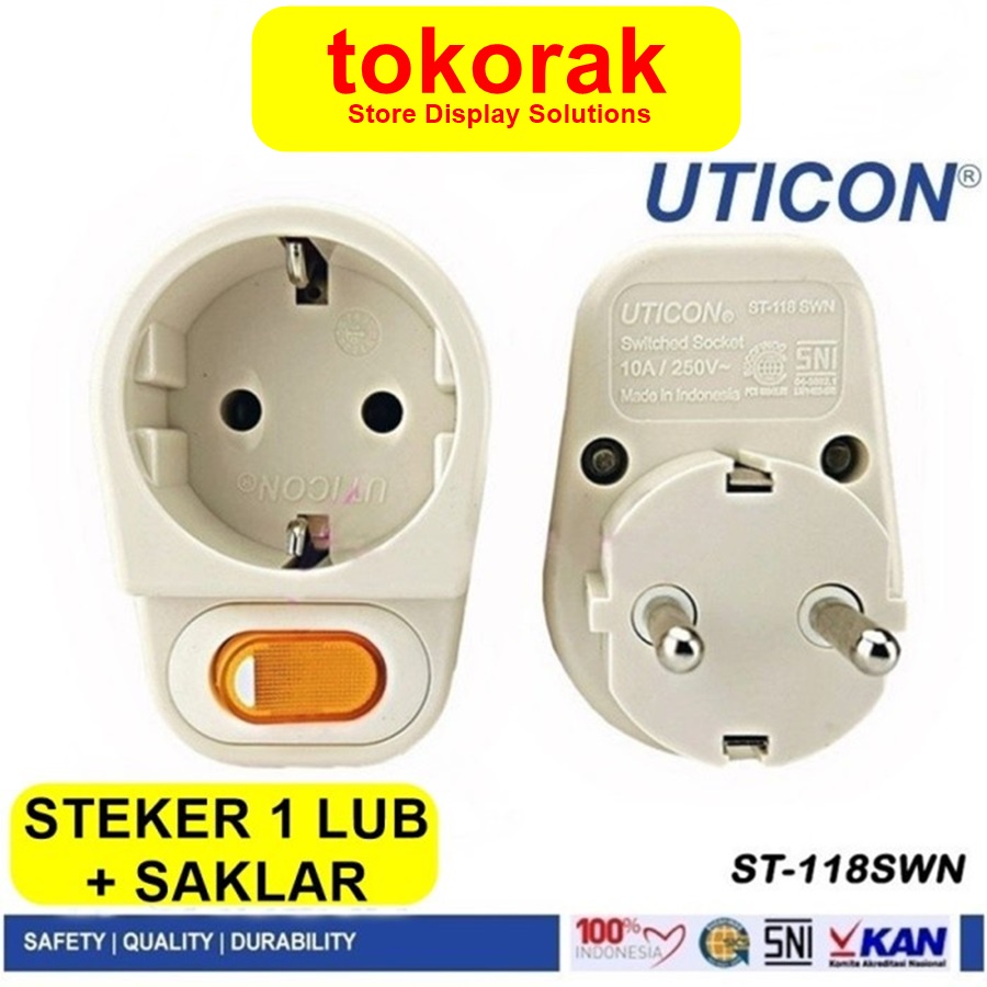Jual UTICON ST 118 SWN STOP KONTAK ARDE SAKLAR STEKER 1 LUBANG 118SWN ...