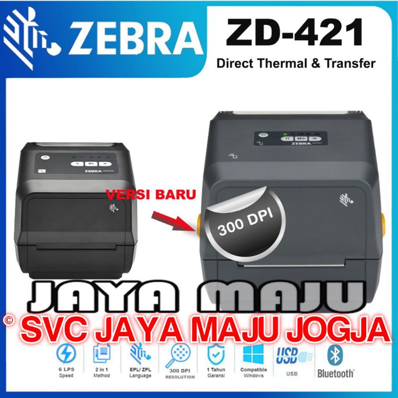 Jual ZEBRA ZD 421 300 DPI - SPEED 102 MM/S - USB 2.0 USB HOST BLUETOOTH ...