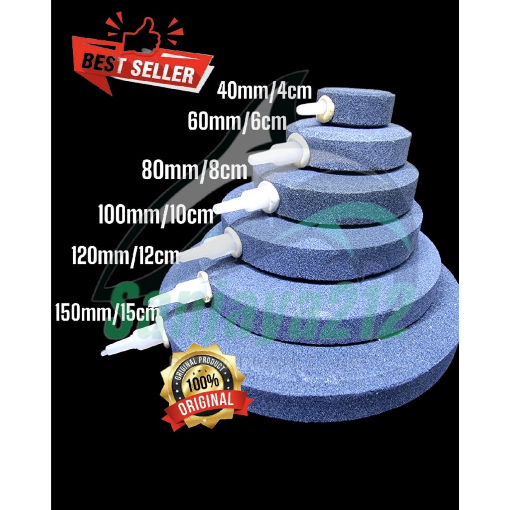 Jual Air Stone Disc Bubble airstone Batu Aerator Pipih Bulat asc 40,60 ...