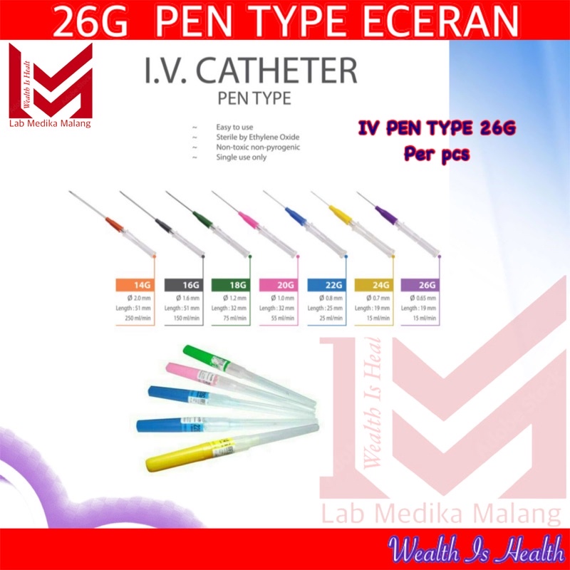 Jual IV CATHETER PEN TYPE / BIASA HEALTH CARE /GEA ECERAN | Shopee ...