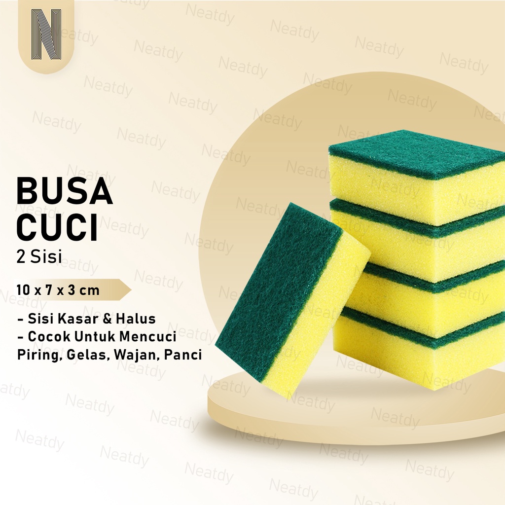 Jual Busa Cuci Piring Sabut Hijau Sponge Spon Spons Kuning Kotak 2 sisi ...