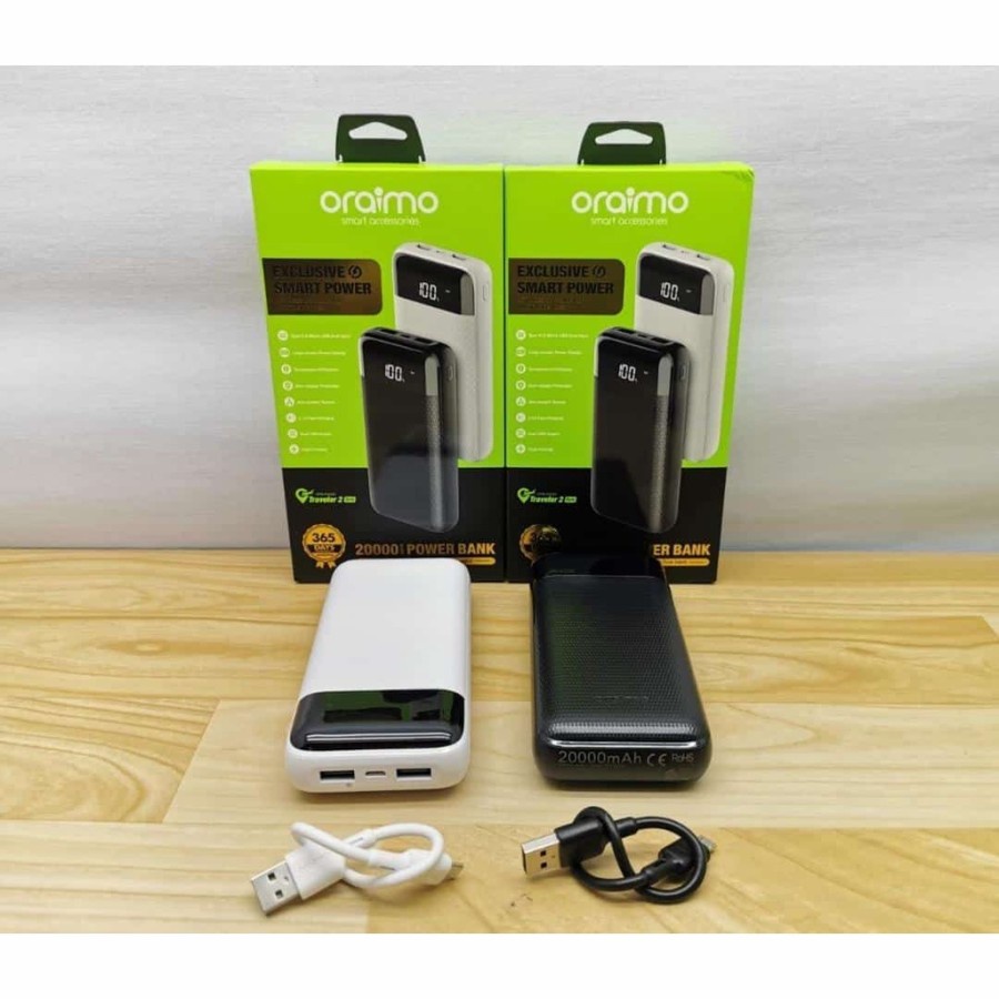 Jual ORAIMO POWERBANK OPB-P205D Powerbank 20000 mAh Dual usb with led ...