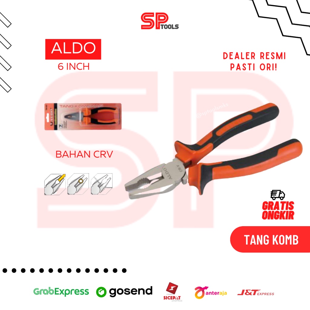 Jual TANG KOMBINASI 6" 6 INCH BAHAN CRV ALDO | Shopee Indonesia