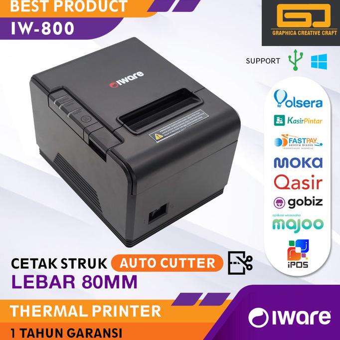 Jual THERMAL PRINTER 80mm IWARE IW 800 ( HIGH SPEED 30cm/s - USB + LAN ...
