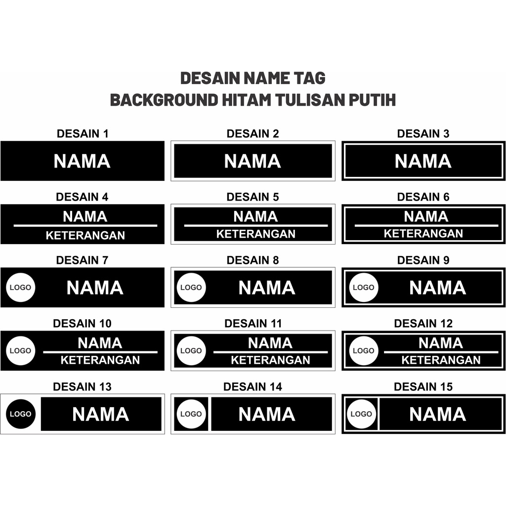 Jual Nama Dada Resin (PUTIH)/Name Tag/Nametag/Papan Nama Dada/Name Tag ...