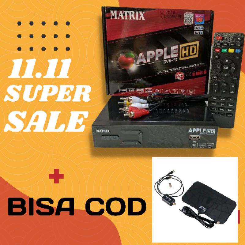 Jual STB Set Top Box Tv Digital Matrix Aple merah | Shopee Indonesia