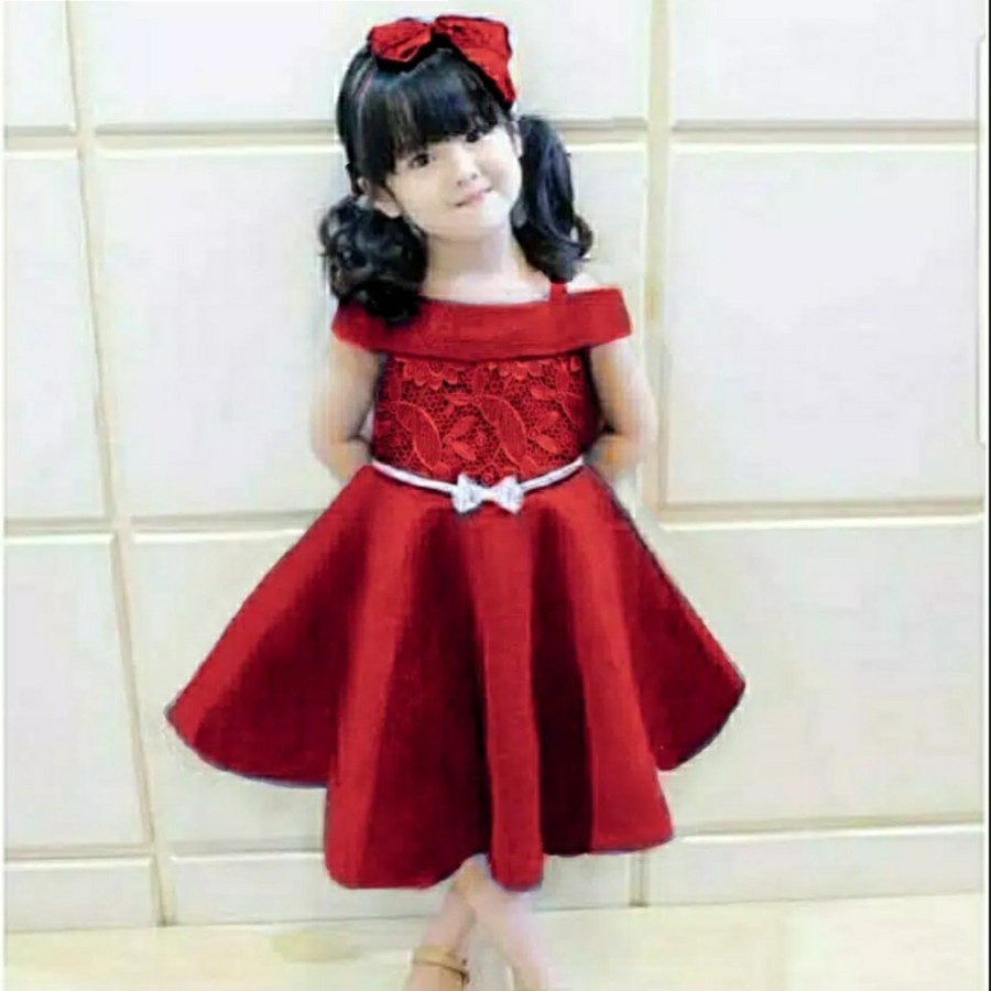 Jual Baju Dress Pesta Natal Anak Perempuan Korea Lucu Adem Mewah Elegan ...
