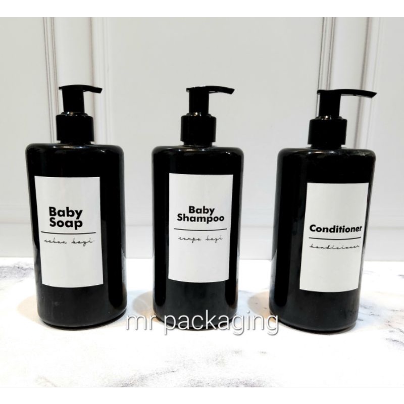 Jual Botol 500ml HITAM BLACK + STIKER LABEL PREMIUM | Botol kosong ...