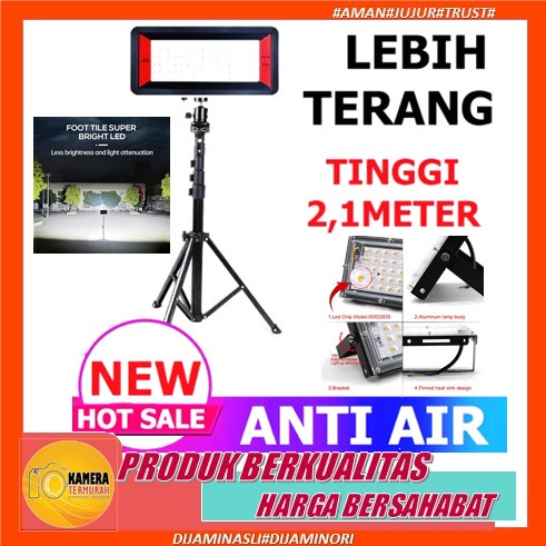 Jual Paket lampu LED 50w Video Light Panel Lampu Studio Vlog Foto Smartphone 2,1m lampu foto ...