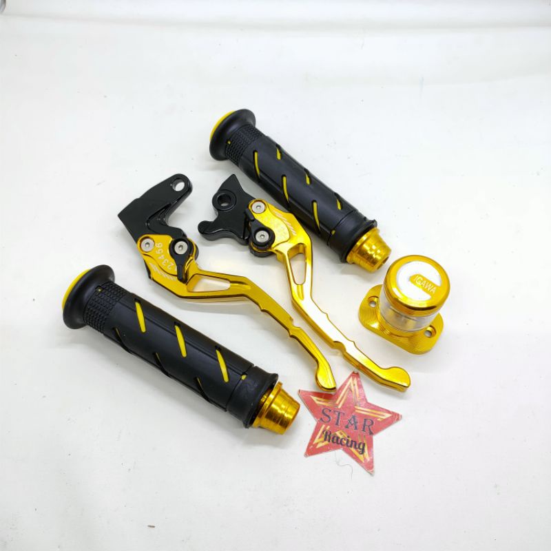 Jual Handle sisik stelan cnc Mio+ Handgrip sisik +Jalu stang cnc ...