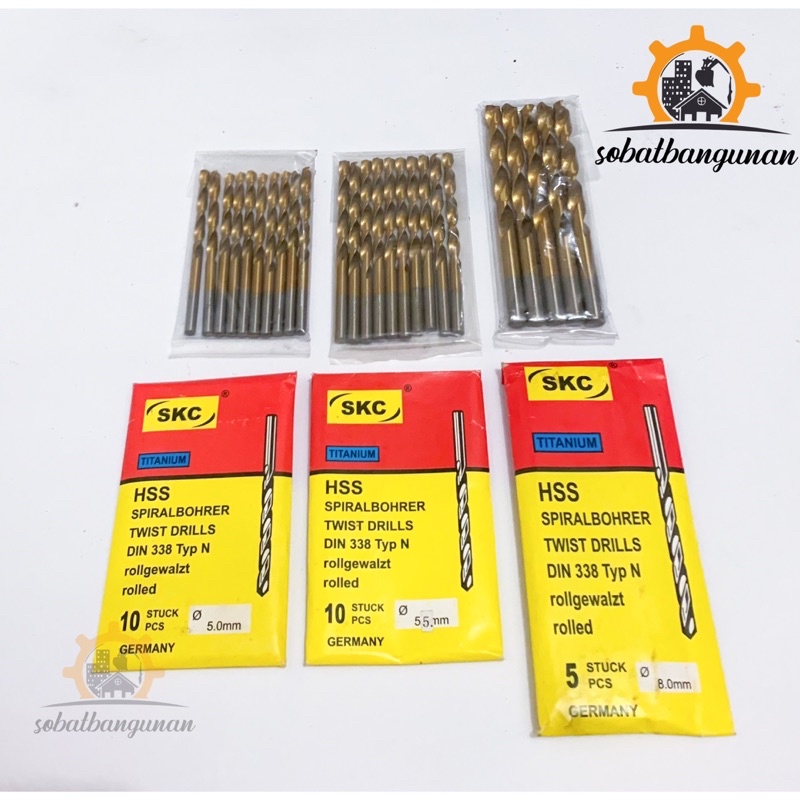Jual Mata Bor Besi HSS ATS 5mm Kuning / Mata Bor Besi Kuning 5mm ...