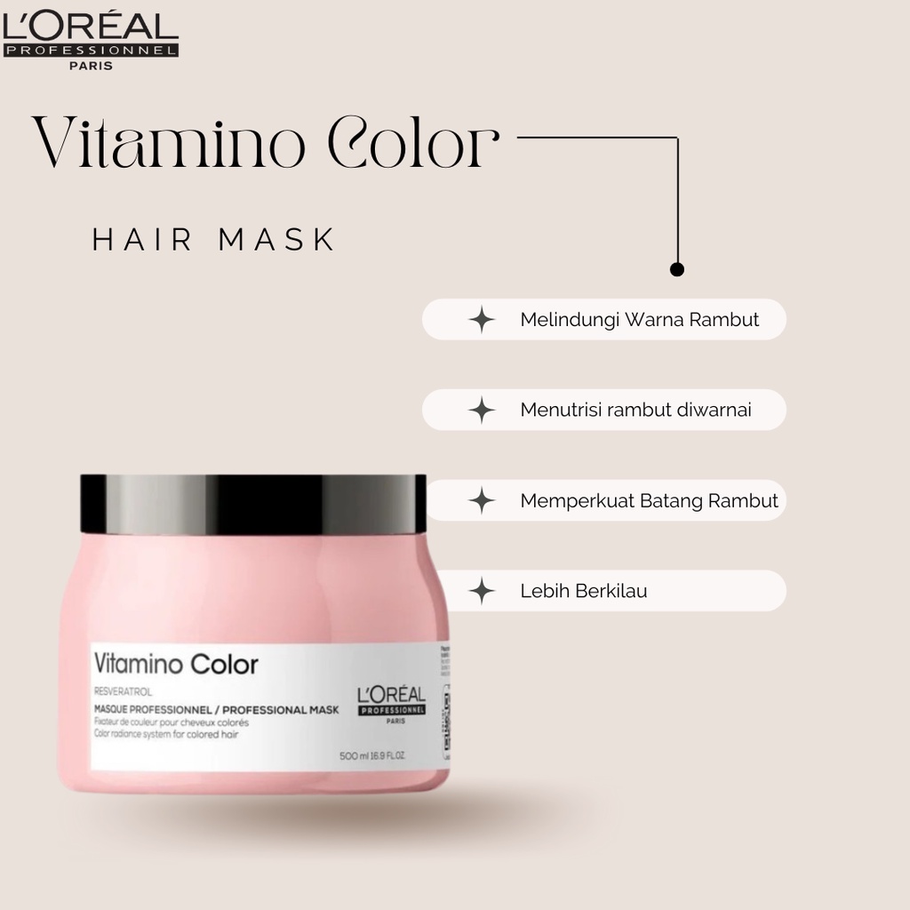 Jual LOREAL Series Expert Vitamino Color Hair Mask Rambut Diwarnai ...