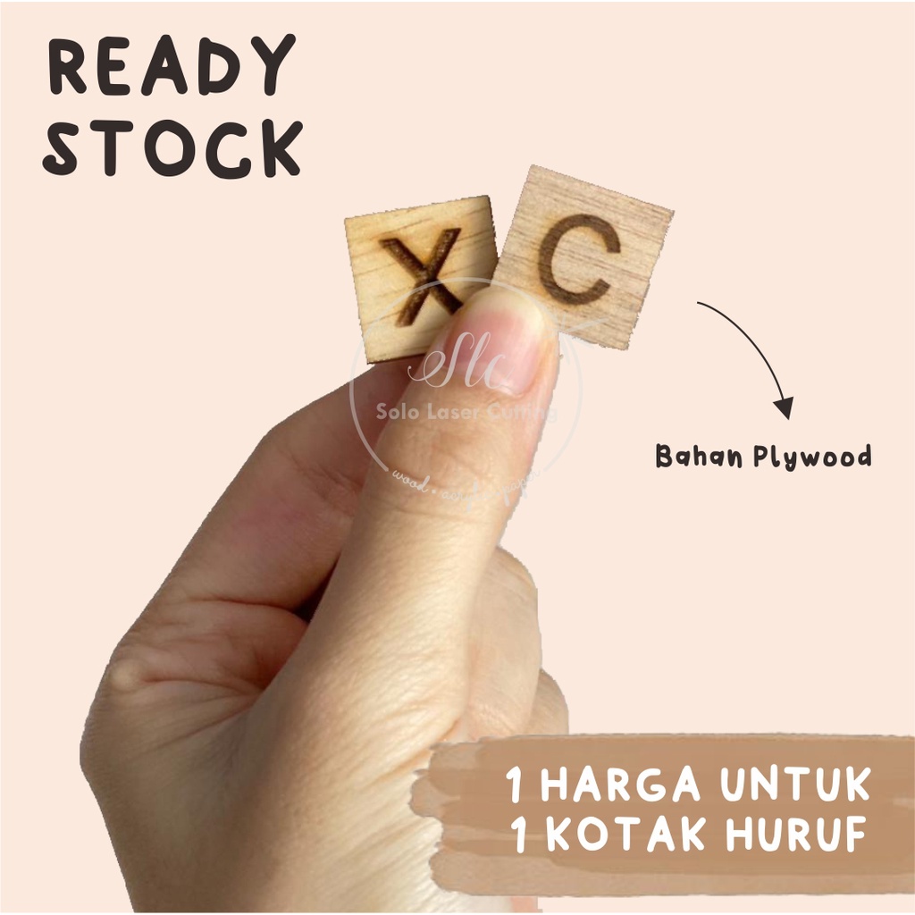 Jual READY INITIAL ABJAD (A-T) MDF CHIPBOARD MAHAR BOX CINCIN SCRABBOOK ...