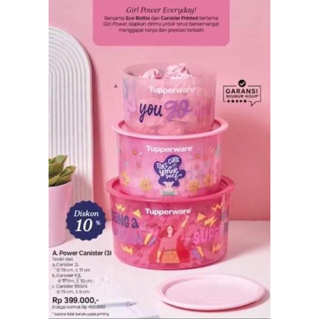 Jual Canister Set Limited Edision Isi 3 Susun [ Ella Tuppy Tuperware ] | Shopee Indonesia