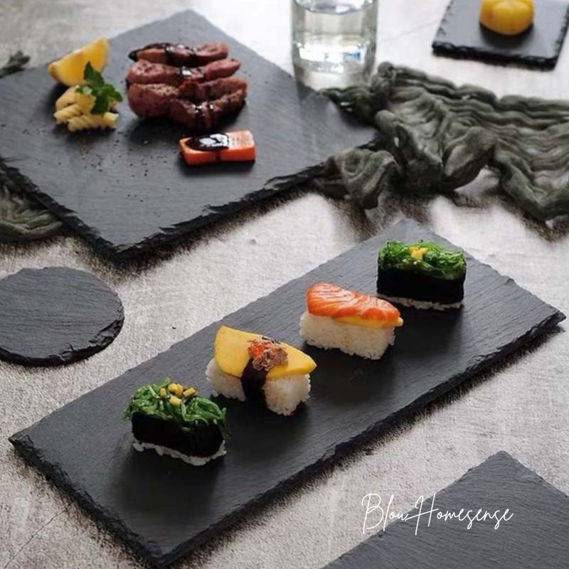 Jual Piring Hitam Stone Japanese Style Piring Saji Hotel Cafe Mewah ...