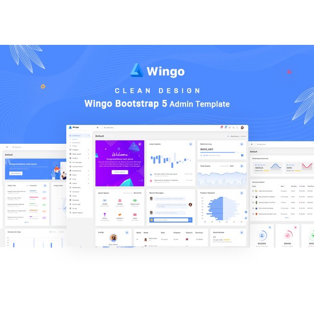 Jual Bootstrap 5 - Wingo | Admin Dashboard Template (HTML, React, Django) | Shopee Indonesia
