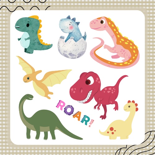 Jual Dino Stiker | Stiker Dinosaurus | stiker cute | Dino Cute | Stiker ...